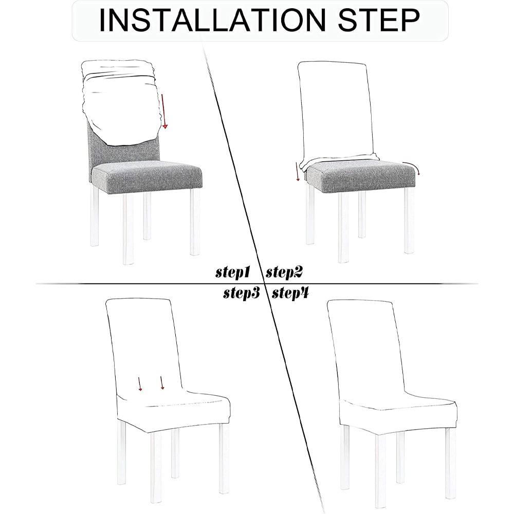 Set de 4 huse scaune, universale, detasabile si lavabile, pentru ...