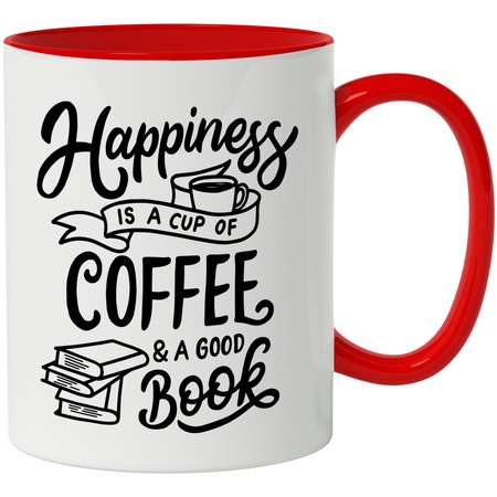Cana Cu Mesajul Happiness Is A Cup Of Coffee & A Good Book, Carti ...