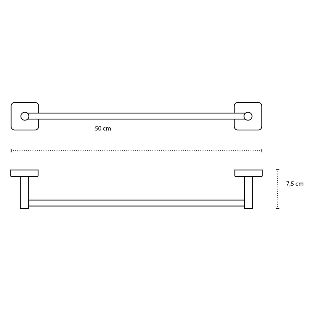Suport prosop negru mat 50 cm - eMAG.ro