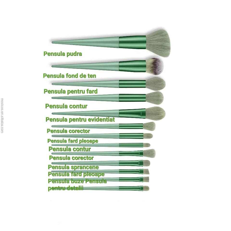 Set de pensule Luxury DIGIMAT® pentru machiaj, par sintetic, cu ambalaj ...