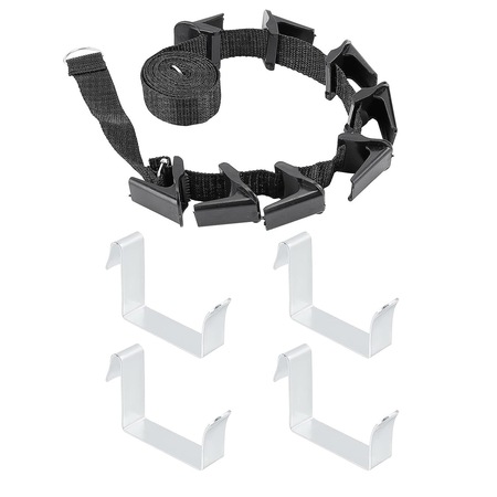 Cuier pentru obiecte, NBEADS, 4 bucati inox si 2 curele - eMAG.ro