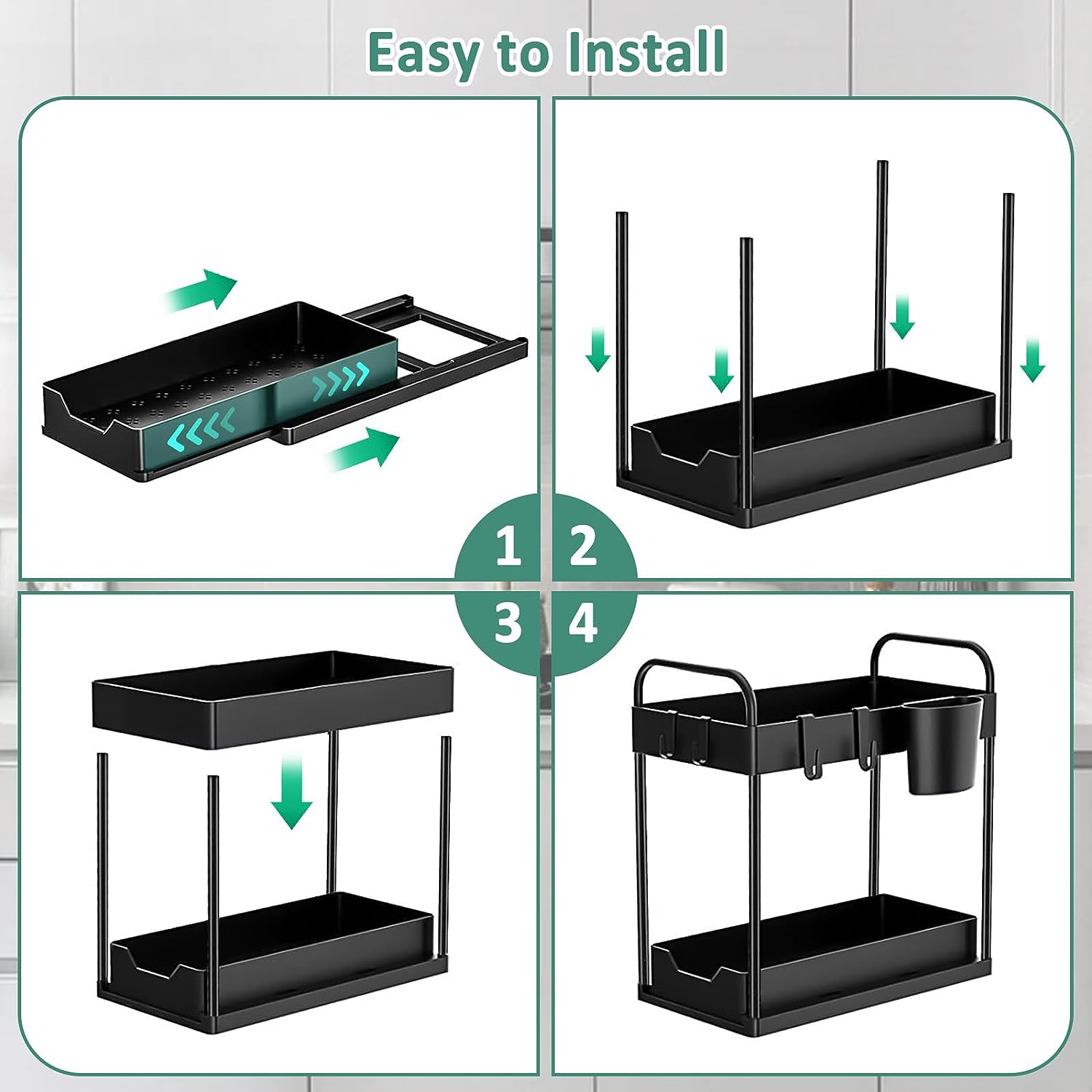 Raft multifunctional, 4 carlige, 2 cupe, MunDeir®, Negru - eMAG.ro