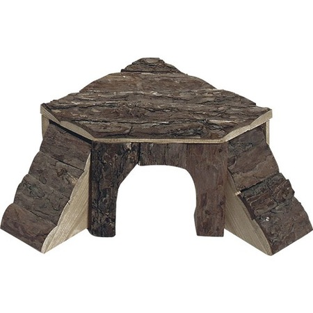 Casuta din lemn natural, cu 2 scari pentru rozatoare - eMAG.ro