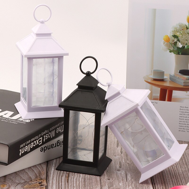 Felinar decorativ LED, Sunmostar, Plastic, 20 cm, Negru - eMAG.ro