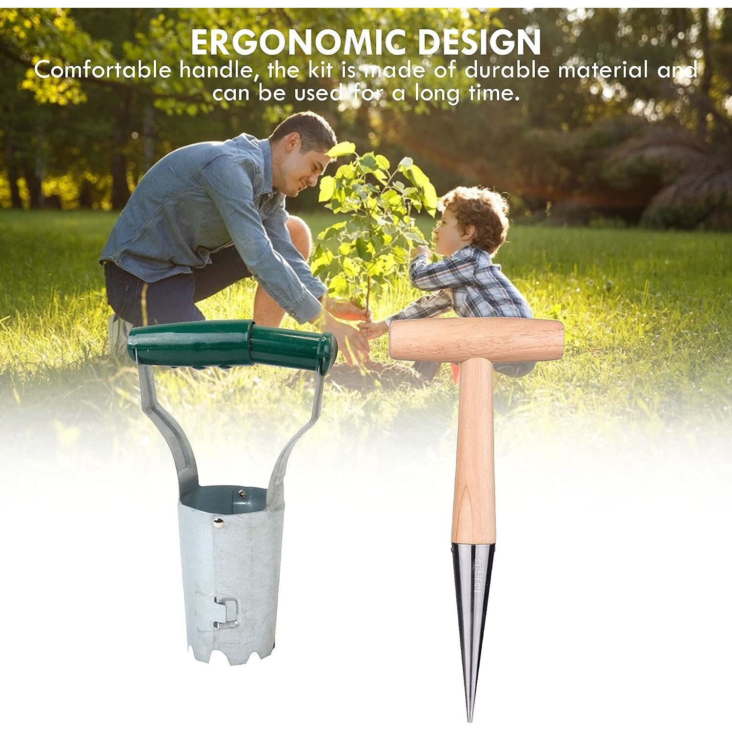 Set instrumente plantare flori/rasaduri, Sunmostar, Lemn/Fier ...