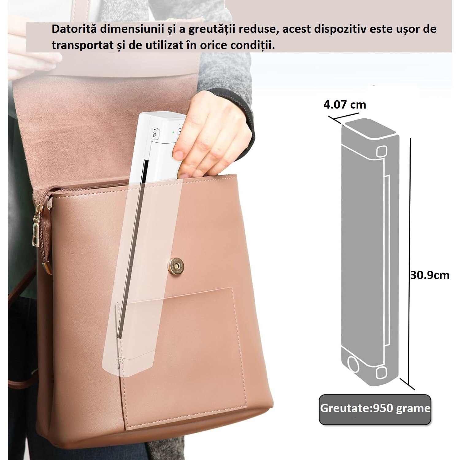 Imprimanta termica portabila A4, Bluetooth, USB, compatibila cu iOS ...