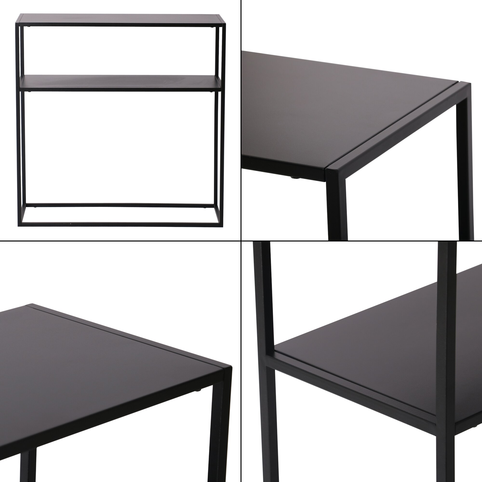 Masa consola, en.casa, PXSL-0160 Kuhmo, 80 x 80 x 30 cm, metal, negru ...