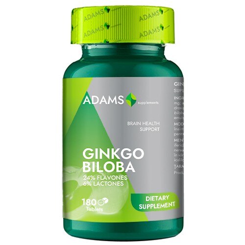 Supliment alimentar Ginkgo Biloba 180 tab, Adams - eMAG.ro