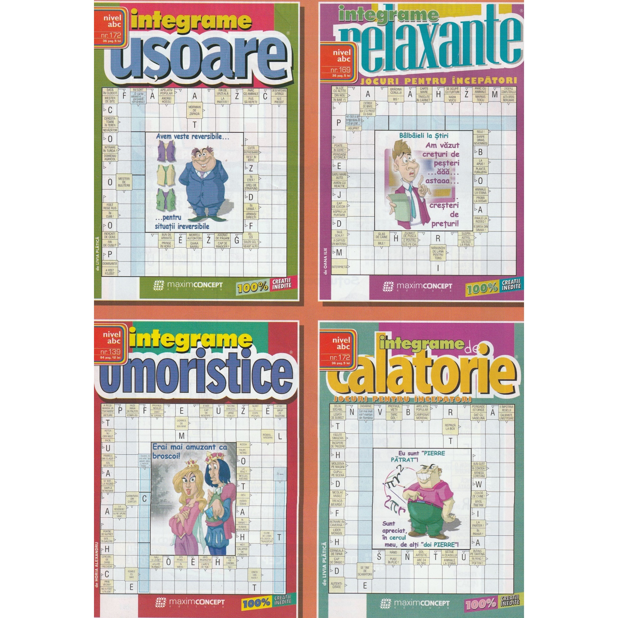 Pachet de integrame umoristice, integrame usoare, integrame de calatorie, integrame relaxante ...