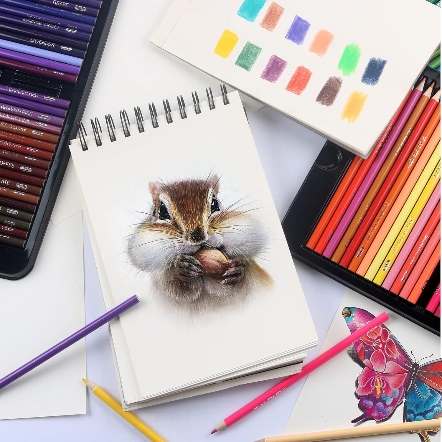 Set profesional de creioane colorate pentru desen si schite VITTALIST ...