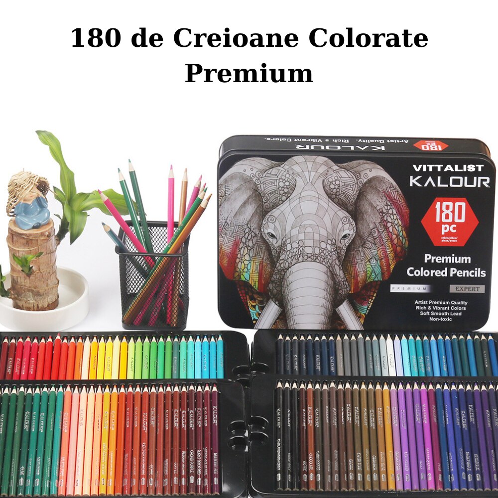 Set profesional de creioane colorate pentru desen si schite VITTALIST ...
