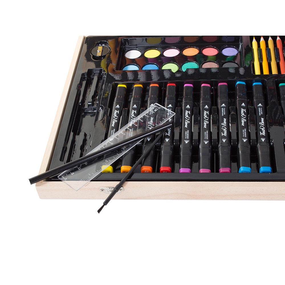 Set pictura si desen pentru copii, Include 188 de Piese, Trusa de Lemn ...