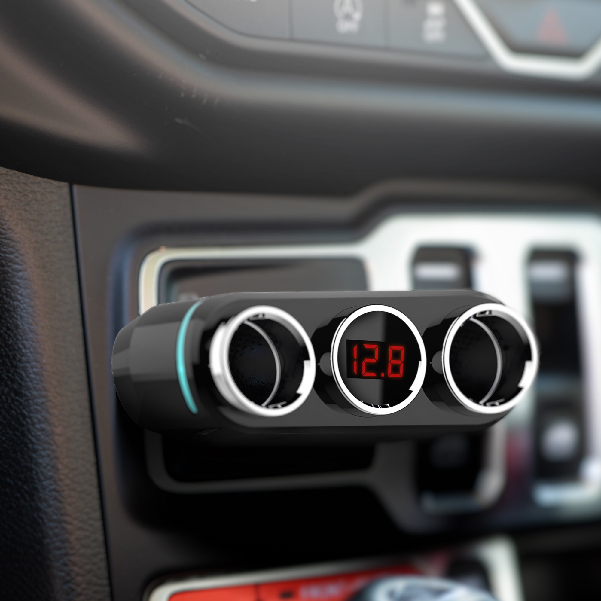 Multiplicator Priza Bricheta Auto cu Incarcare Rapida, 2xUSB, 100W, 10A ...