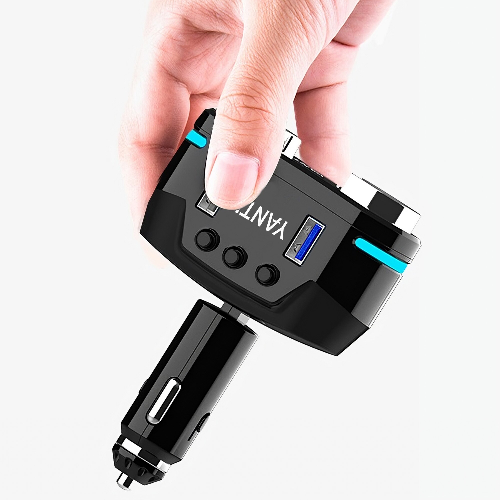 Multiplicator Priza Bricheta Auto cu Incarcare Rapida, 2xUSB, 100W, 10A ...