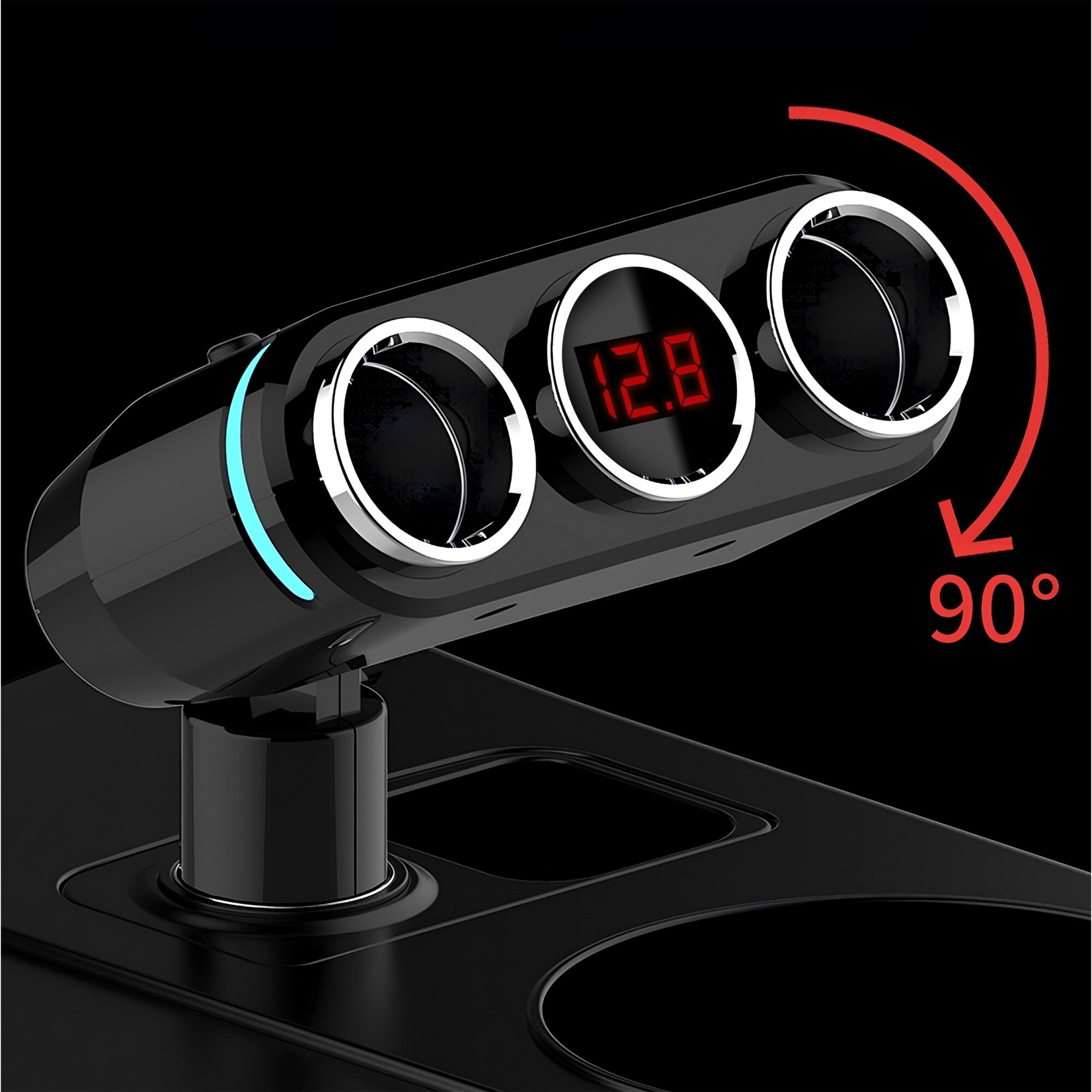 Multiplicator Priza Bricheta Auto cu Incarcare Rapida, 2xUSB, 100W, 10A ...