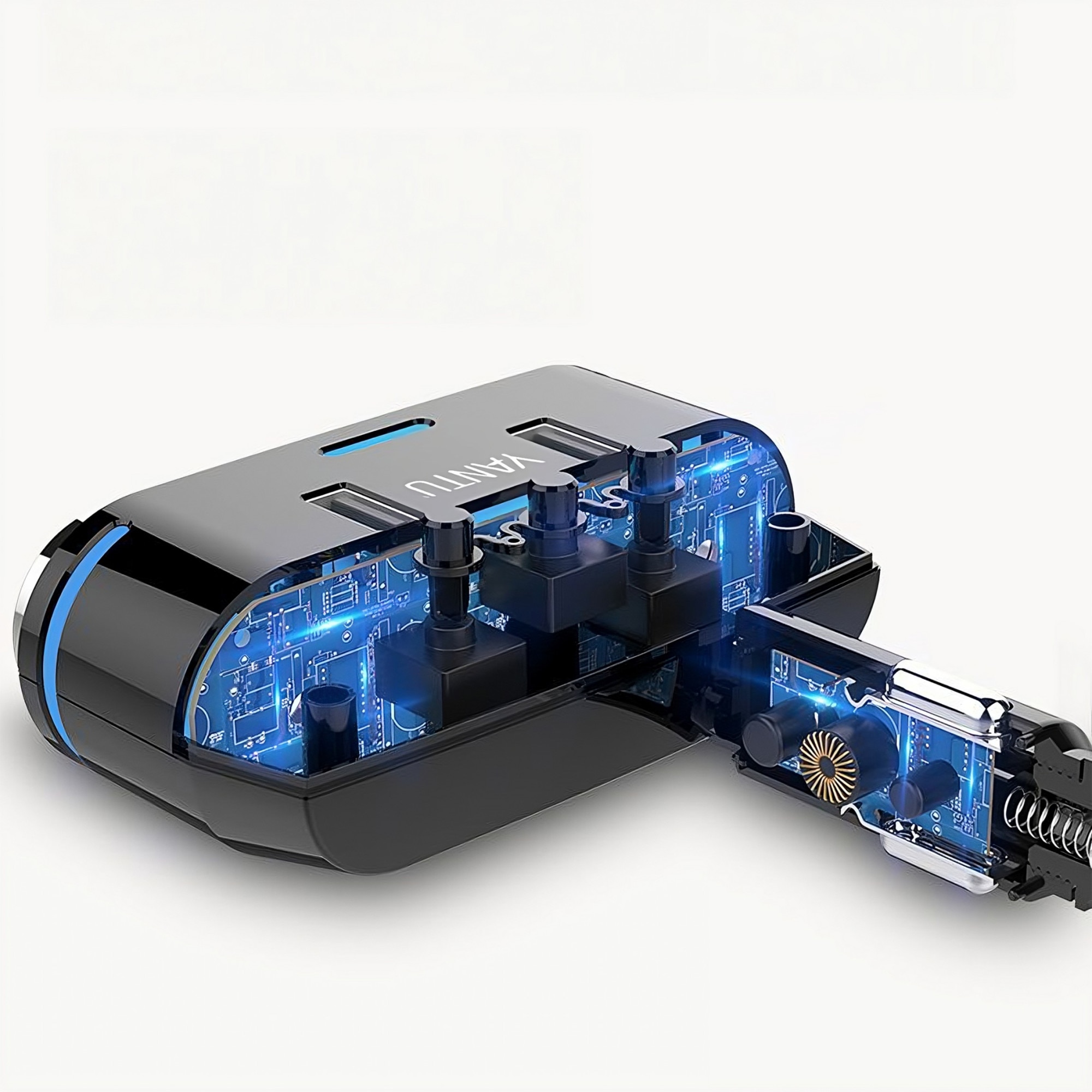 Multiplicator Priza Bricheta Auto cu Incarcare Rapida, 2xUSB, 100W, 10A ...