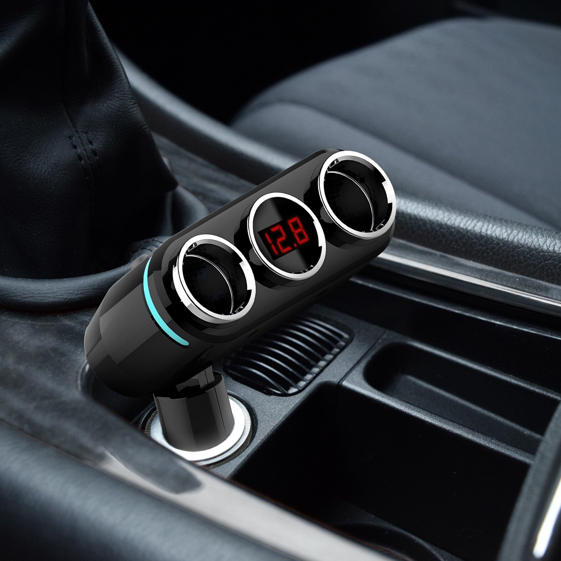 Multiplicator Priza Bricheta Auto cu Incarcare Rapida, 2xUSB, 100W, 10A ...