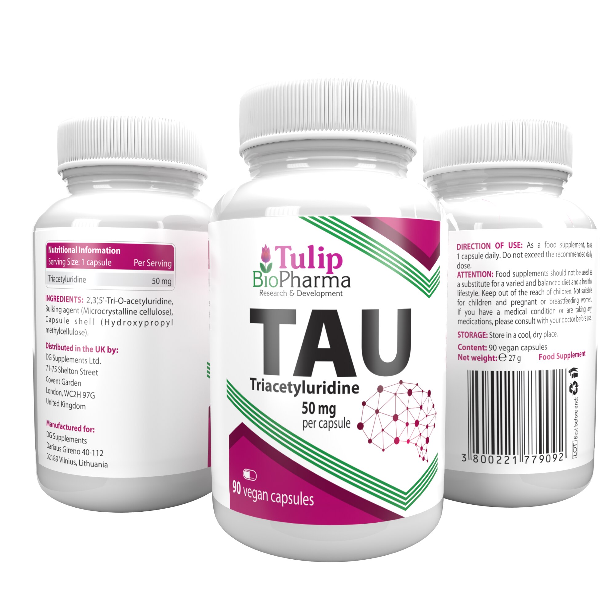 Tau Triacetyluridine 50mg 90 Vegan Capsule - eMAG.ro