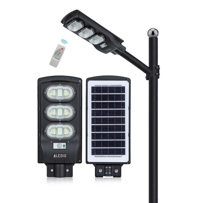 Corp de iluminat stradal solar cu led si senzor de miscare 150W 4000K ...