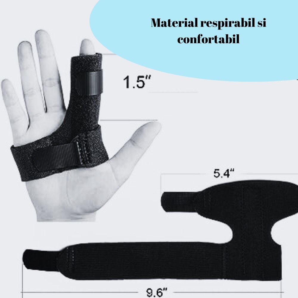 Orteza imobilizare deget cu atela, Universala, Reglabila, Negru - eMAG.ro