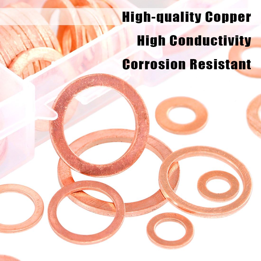 Set 300 saibe plate, Cupru, 8 dimensiuni M5 M6 M8 M10 M12 M14 M16 M20 ...