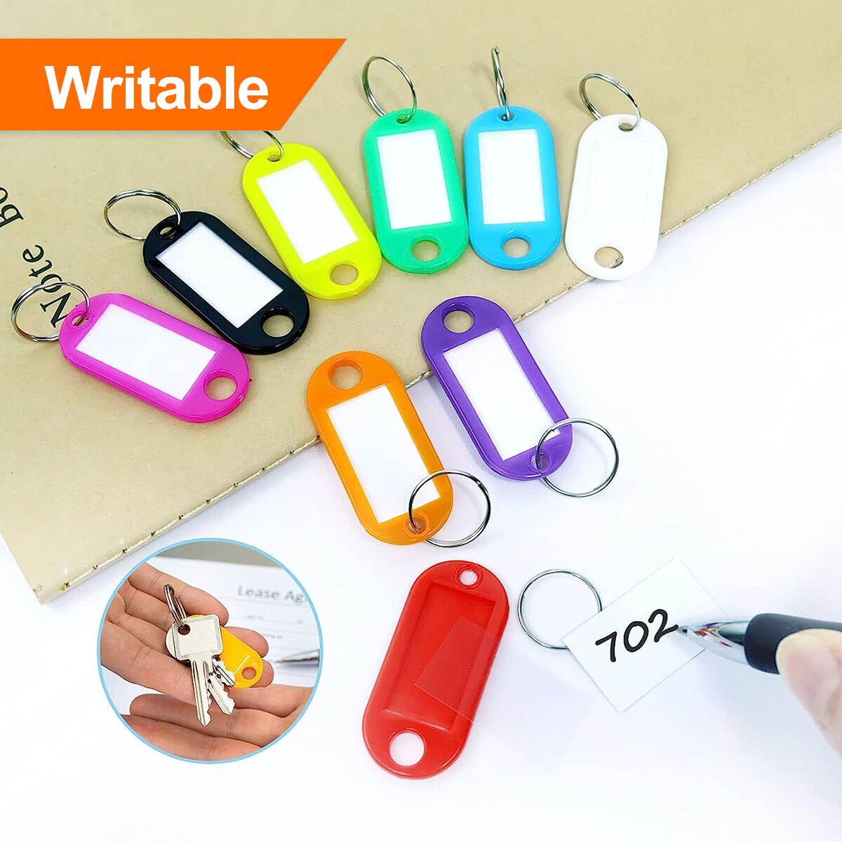 Set 50 Brelocuri cu eticheta, Cozevdnt, Plastic, 5 x 2cm, Multicolor ...