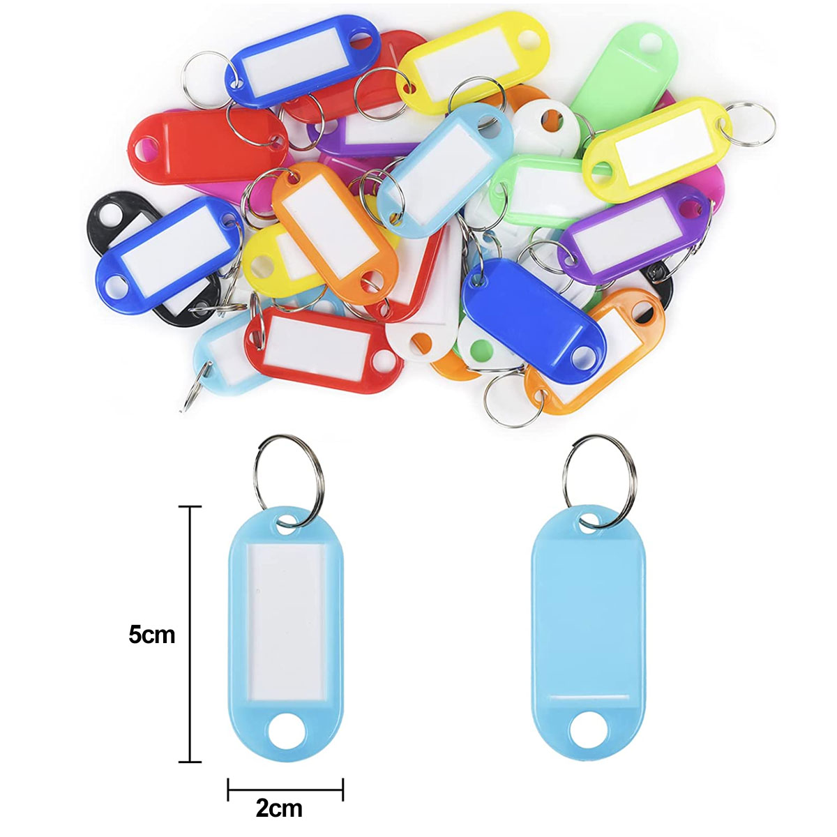 Set 50 Brelocuri cu eticheta, Cozevdnt, Plastic, 5 x 2cm, Multicolor ...