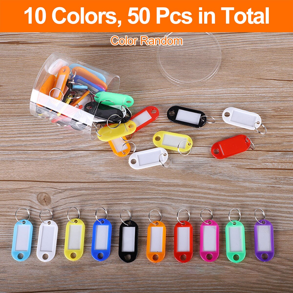 Set 50 Brelocuri cu eticheta, Cozevdnt, Plastic, 5 x 2cm, Multicolor ...