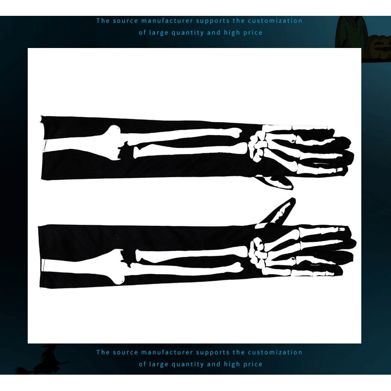 Manusi schelete Halloween, Sunmostar, Textil, Alb/Negru - eMAG.ro