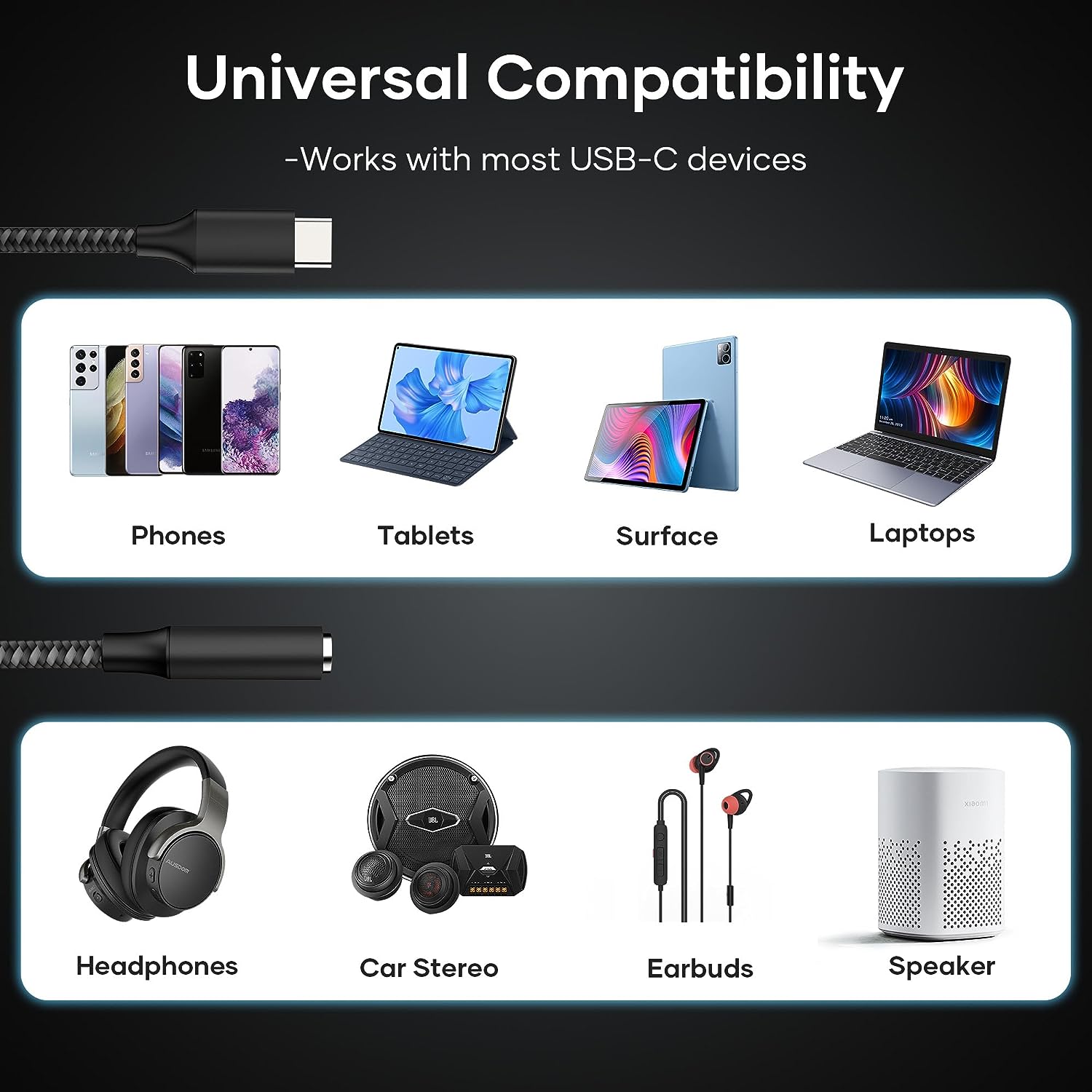 Adaptor audio pentru telefon, JENUOS®, USB Type C - Jack 3.5 mm ...