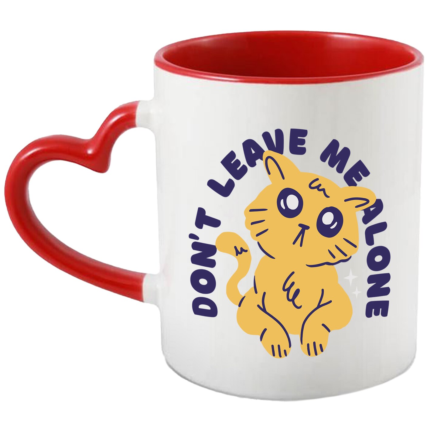 Cana Cu Pisica Suparata Galbena, Text In Engleza Don't Leave Me alone ...