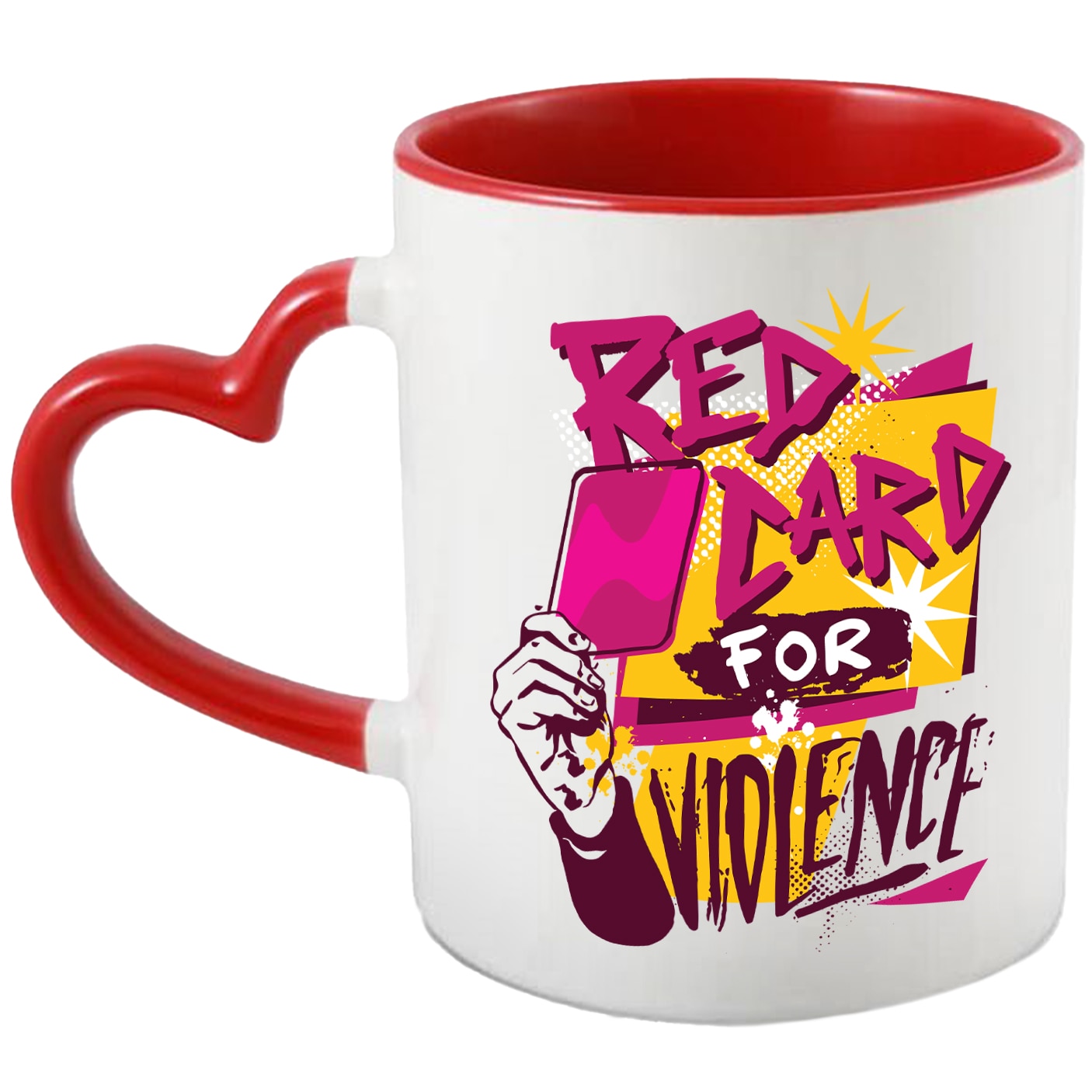 Cana Cu Text In Engleza Red card For Violance, Stop Violenta, Fara Abuz ...