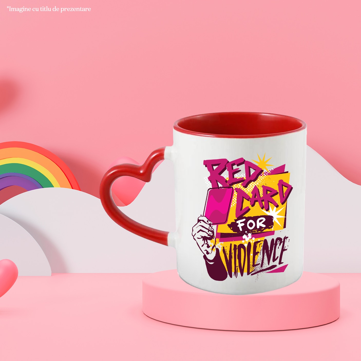 Cana Cu Text In Engleza Red card For Violance, Stop Violenta, Fara Abuz ...