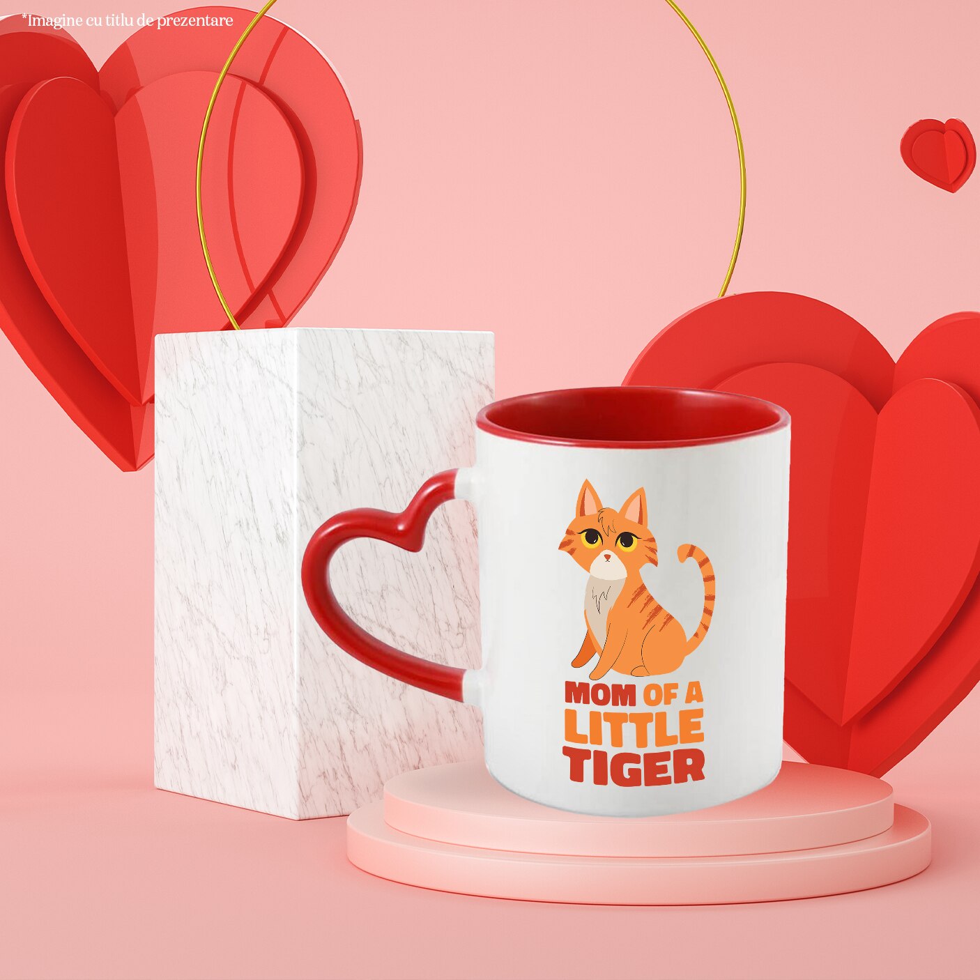 Cana Cu Pisica Portocalie, Mesaj In Engleza Mom Of A Little Tier ...