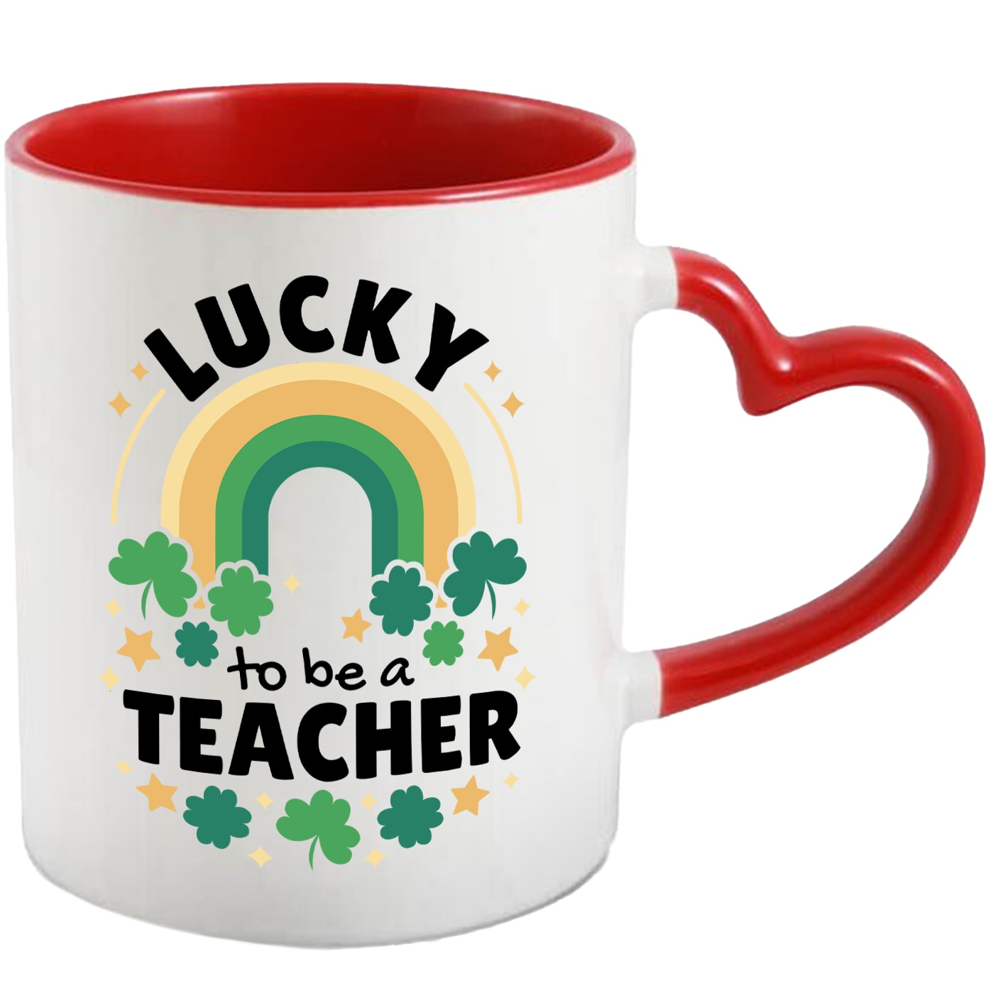Cana Cu Text In Engleza Lucky To Be A Teacher, Trifoi Cu Patru Foi ...