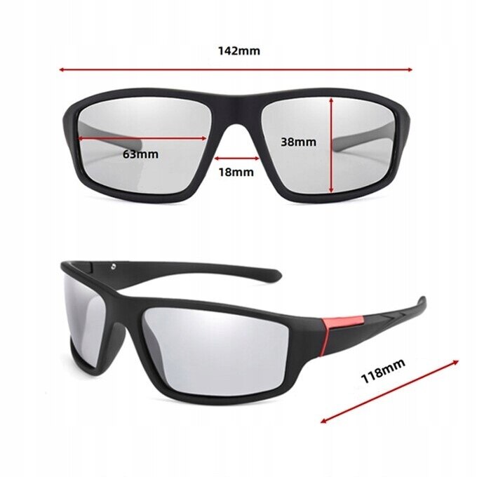 Ochelari de soare fotocromatici pentru ciclism, Plastic, Negru - eMAG.ro