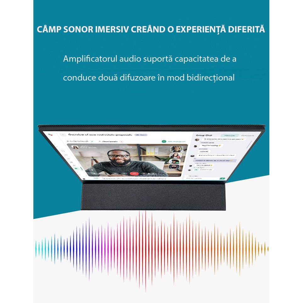 Monitor Portabil 15.6'' LED, HV 178°, VV 85°, 1920X1080 px, FHD IPS HDR ...