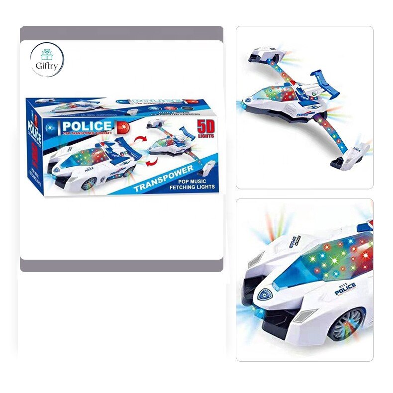 Jucarie masina politie, Giftry®, cu sunete si lumini, transformabila in ...