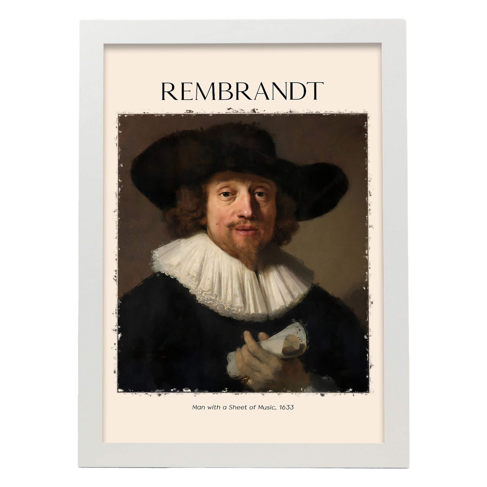 Tablou cu rama Rembrandt, Nacnic, A3, Alb - eMAG.ro