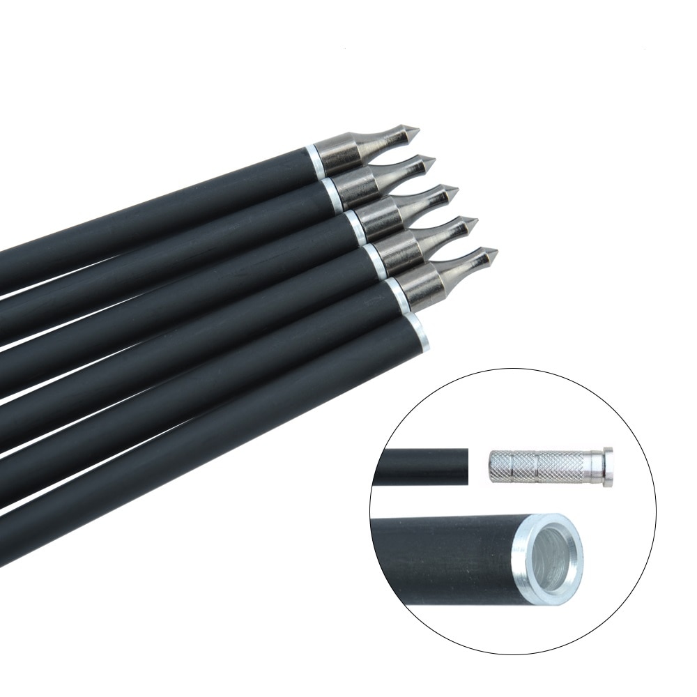 Set 12 buc sageti fibra de carbon Dext 7,8 mm Dint 6,2 mm lungime 80,0 ...