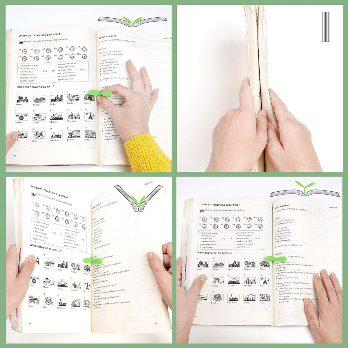 Set 8 semne de carte, Mmgoqqt, Model frunza, Verde - eMAG.ro