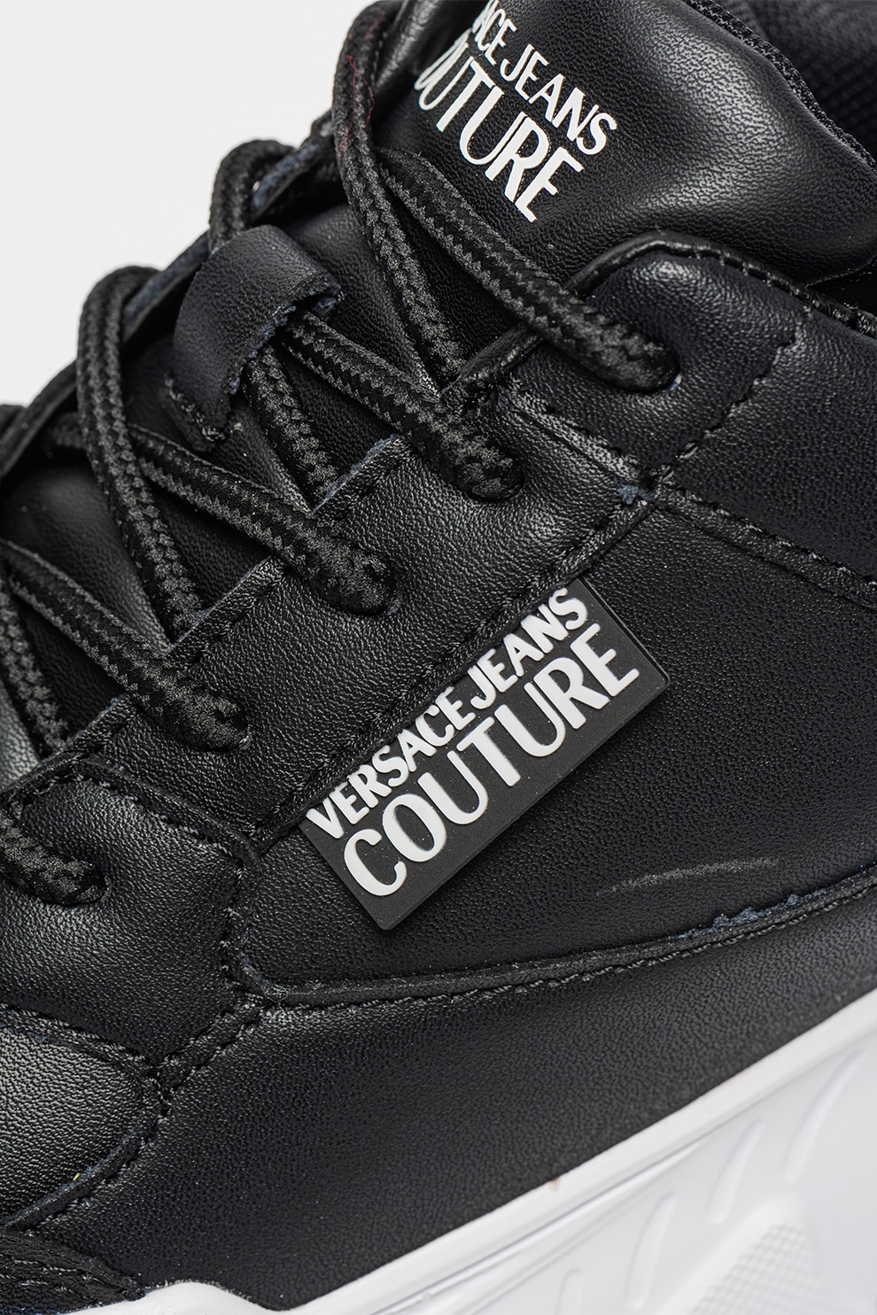 Versace Jeans Couture, Pantofi sport cu talpa wedge Speedtrack, Negru ...