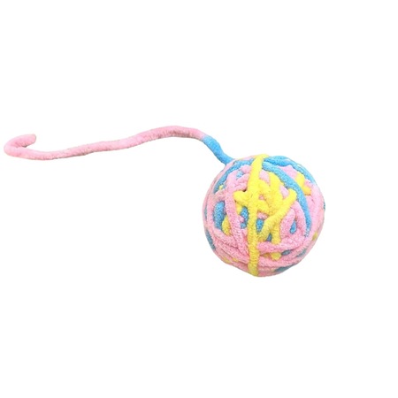 Jucarie minge plus cu snur si clopotel, pentru pisici, Roz - eMAG.ro