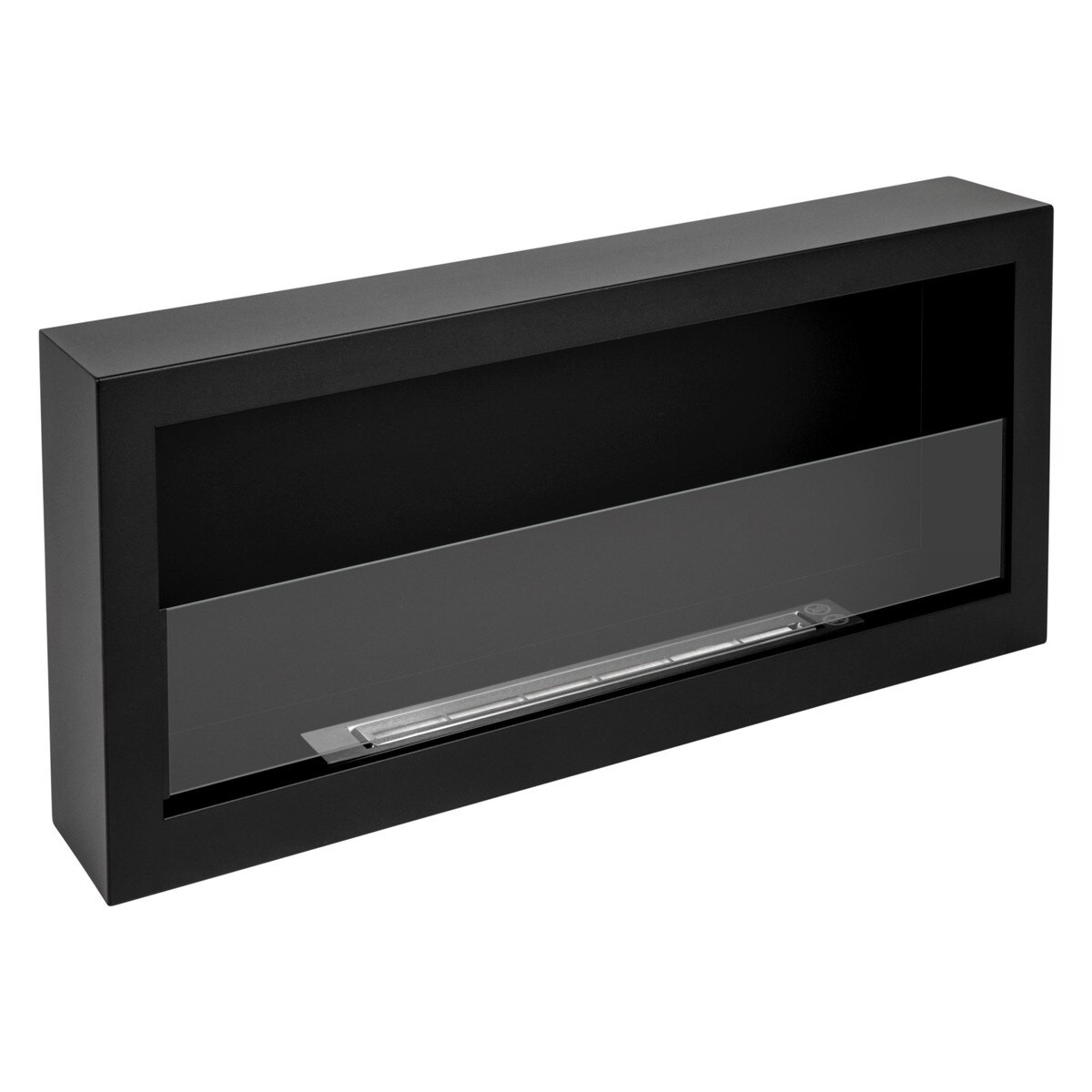 Semineu bio S-Line BOX 90cm cu biocombustibil negru cu sticla suspendat ...