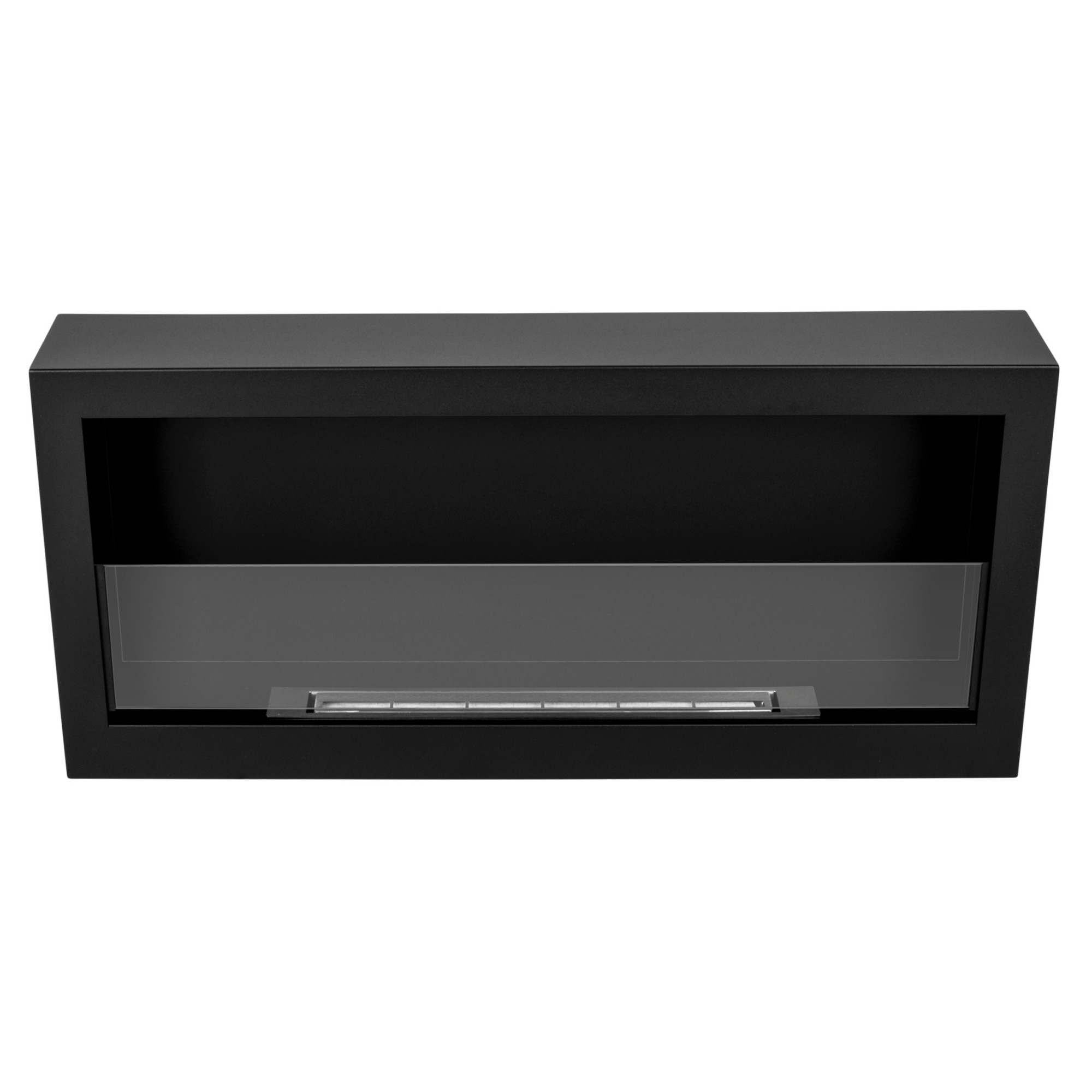 Semineu bio S-Line BOX 90cm cu biocombustibil negru cu sticla suspendat ...