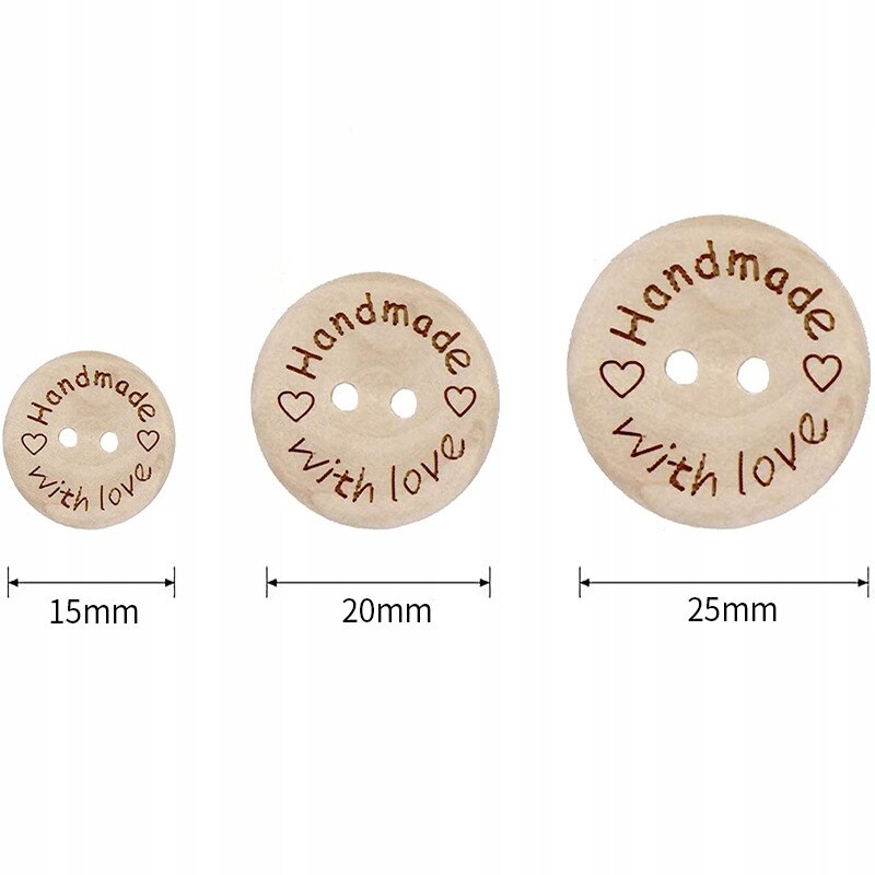 Комплект копчета, Дървени, 2 см, 10 бр., Светло кафяви - eMAG.bg