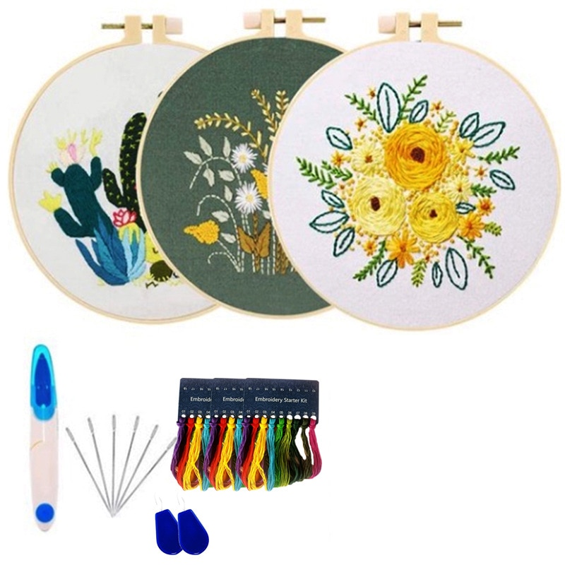 Set de broderie 3 piese, AEWOYAD, Multicolor - eMAG.ro