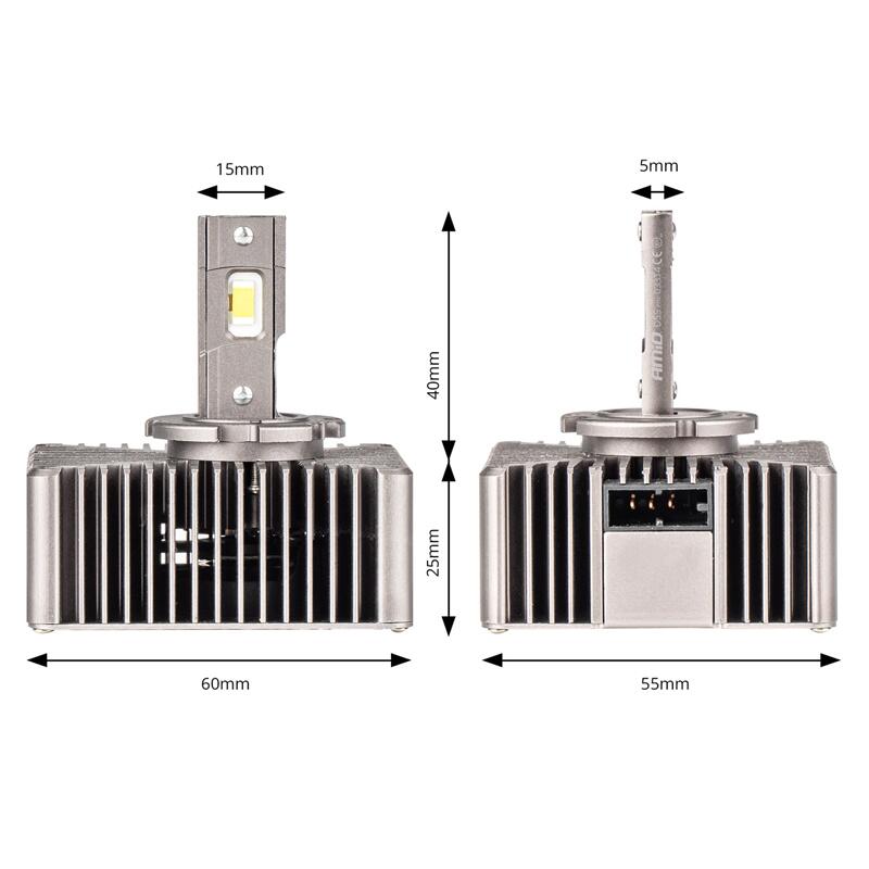 Комплект 2 LED крушки, D5S, 6500k, 9-16V, 70W, 8600lm, 360 градуса, Canbus, XD Series 03314 Amio ...