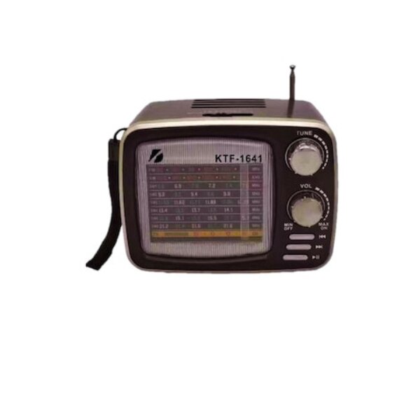 Radio Portabil KTF 1641, FM/AM/SW Bluetooth Port USB/TF Lanterna Antena Telescopica, Retro Style ...