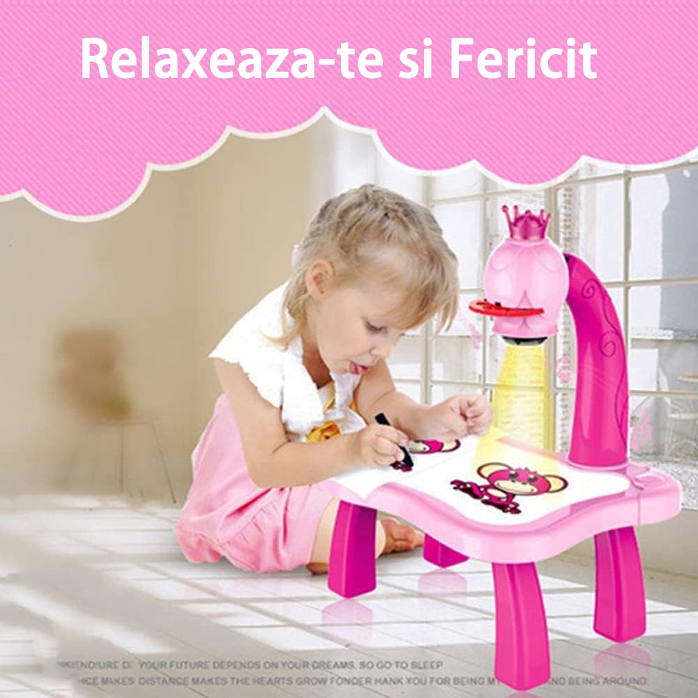 Образователна играчка тип дъска, маса за рисуване с проектор, 3 диска ...